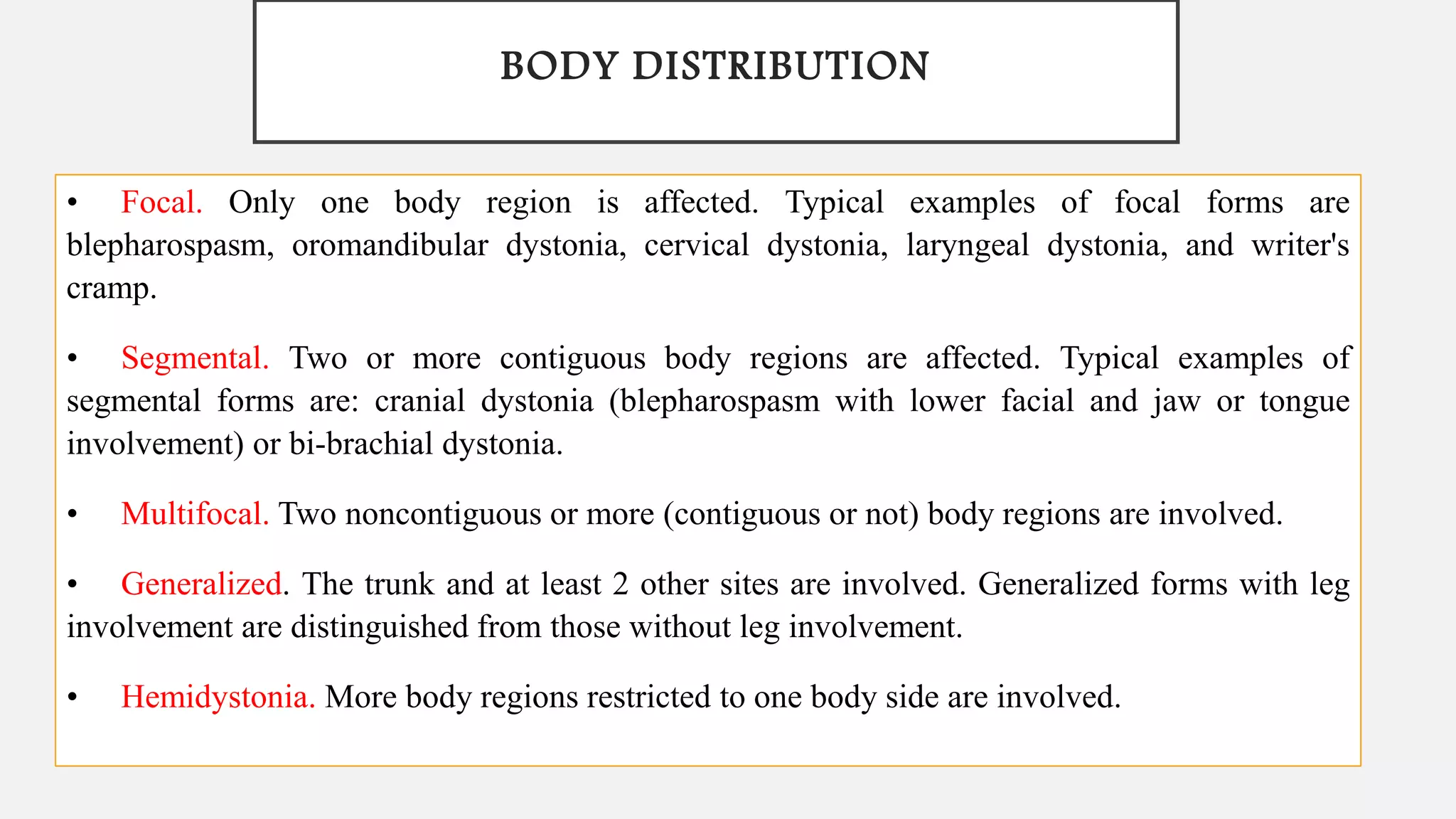 approach to Dystonia and myoclonus movement disorders | PPTX