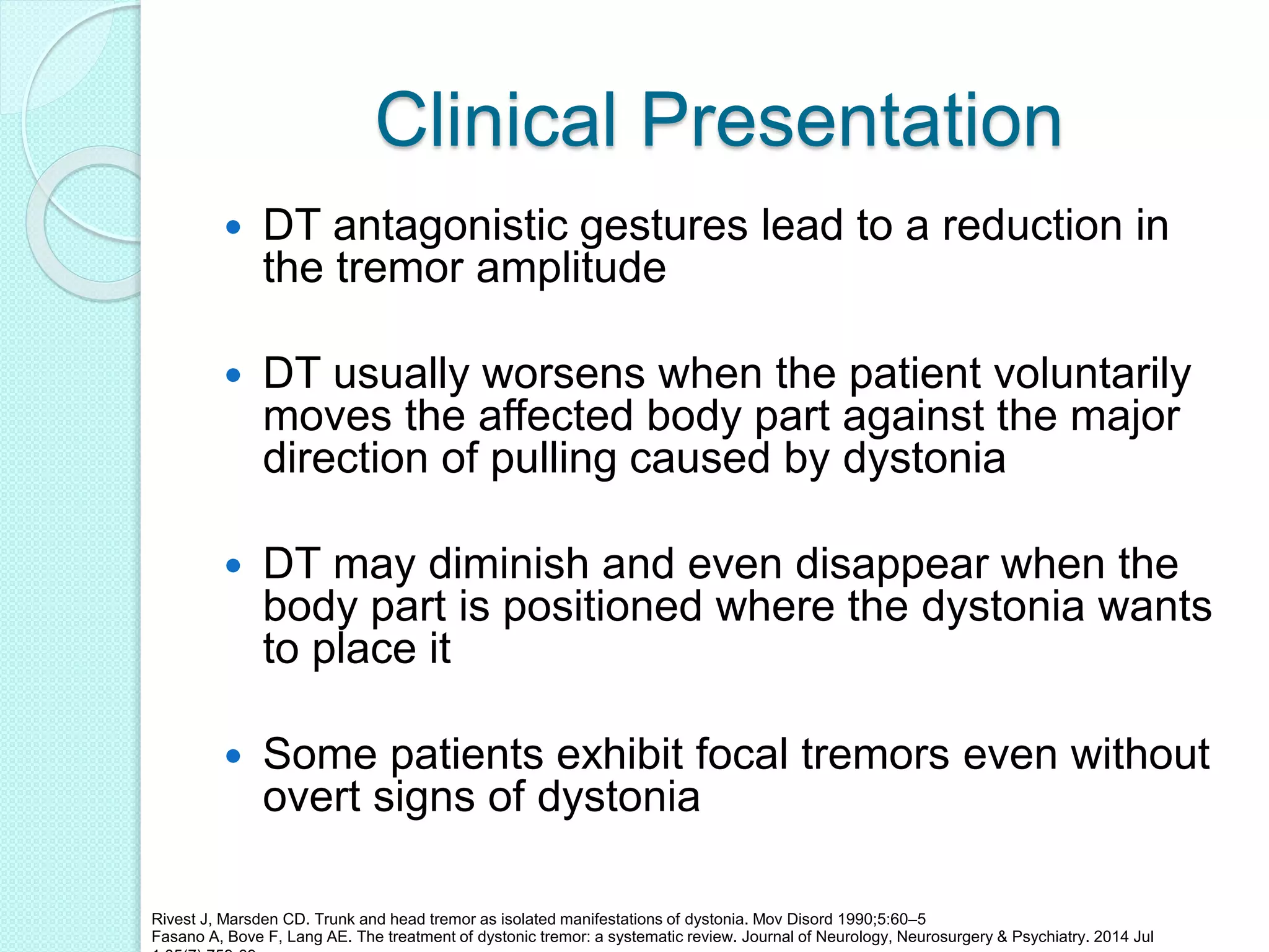 Dystonic Tremor | PPTX