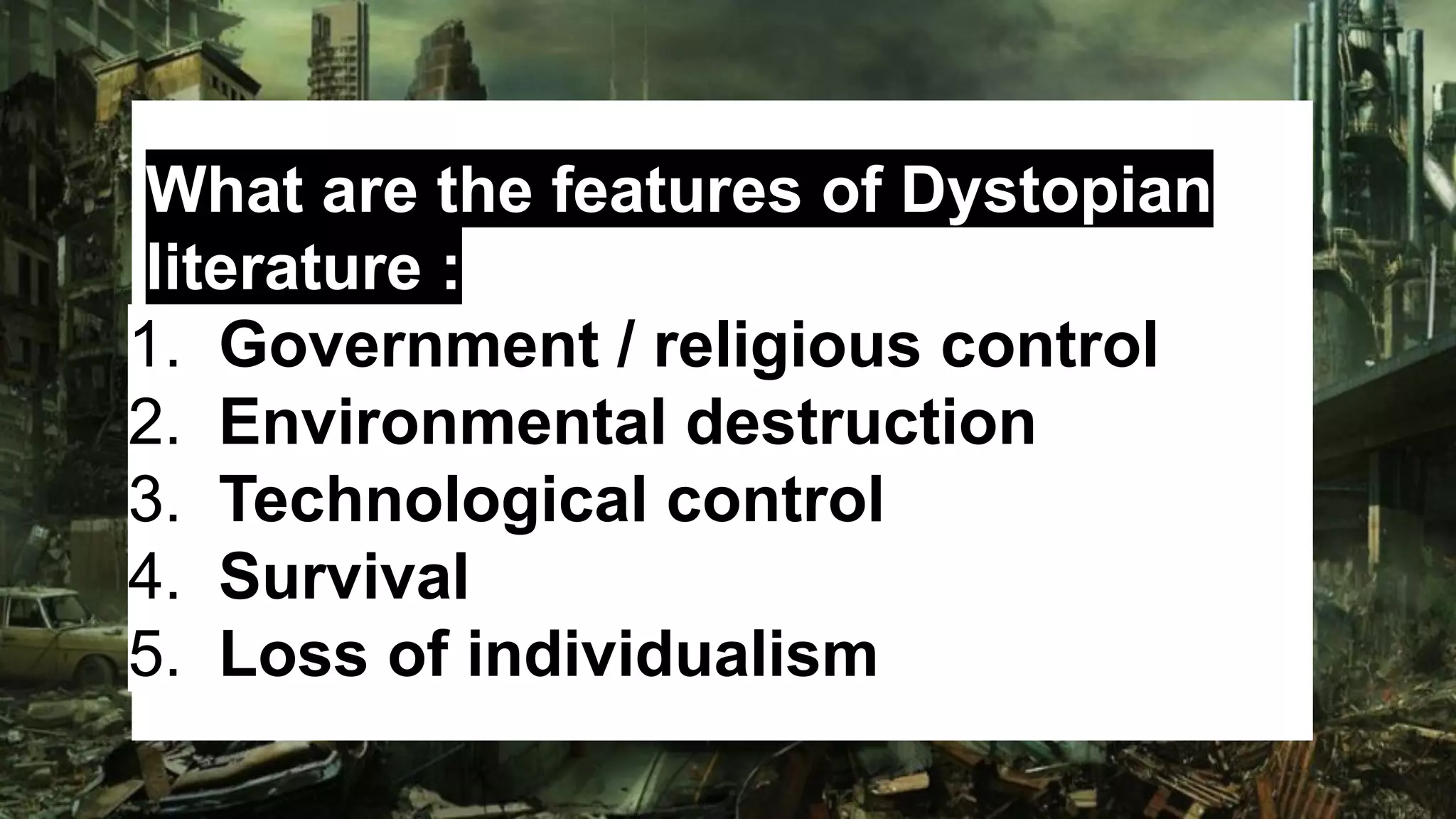 Dystopian literature of twentieth century | PDF