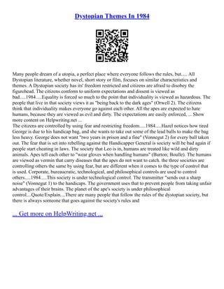 Dystopian Themes In 1984 | PDF