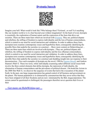 Dystopia Speech | PDF