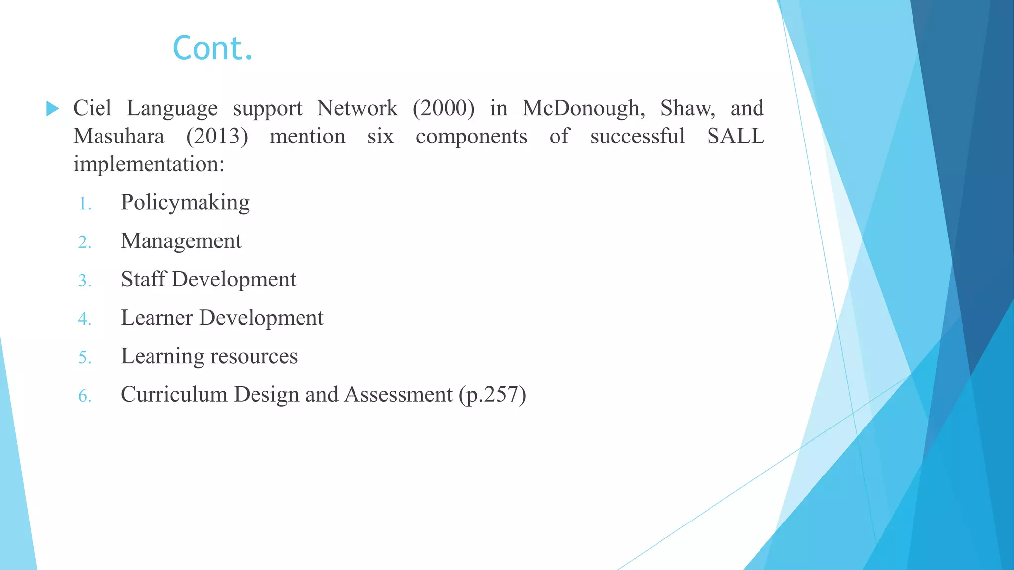 Individualization, Self-Access and Learner Training & Observing the ...