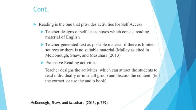 Individualization, Self-Access and Learner Training & Observing the ...