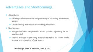 Individualization, Self-Access and Learner Training & Observing the ...