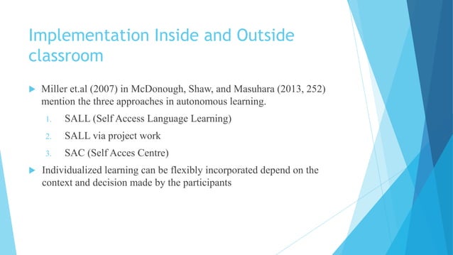 Individualization, Self-Access and Learner Training & Observing the ...