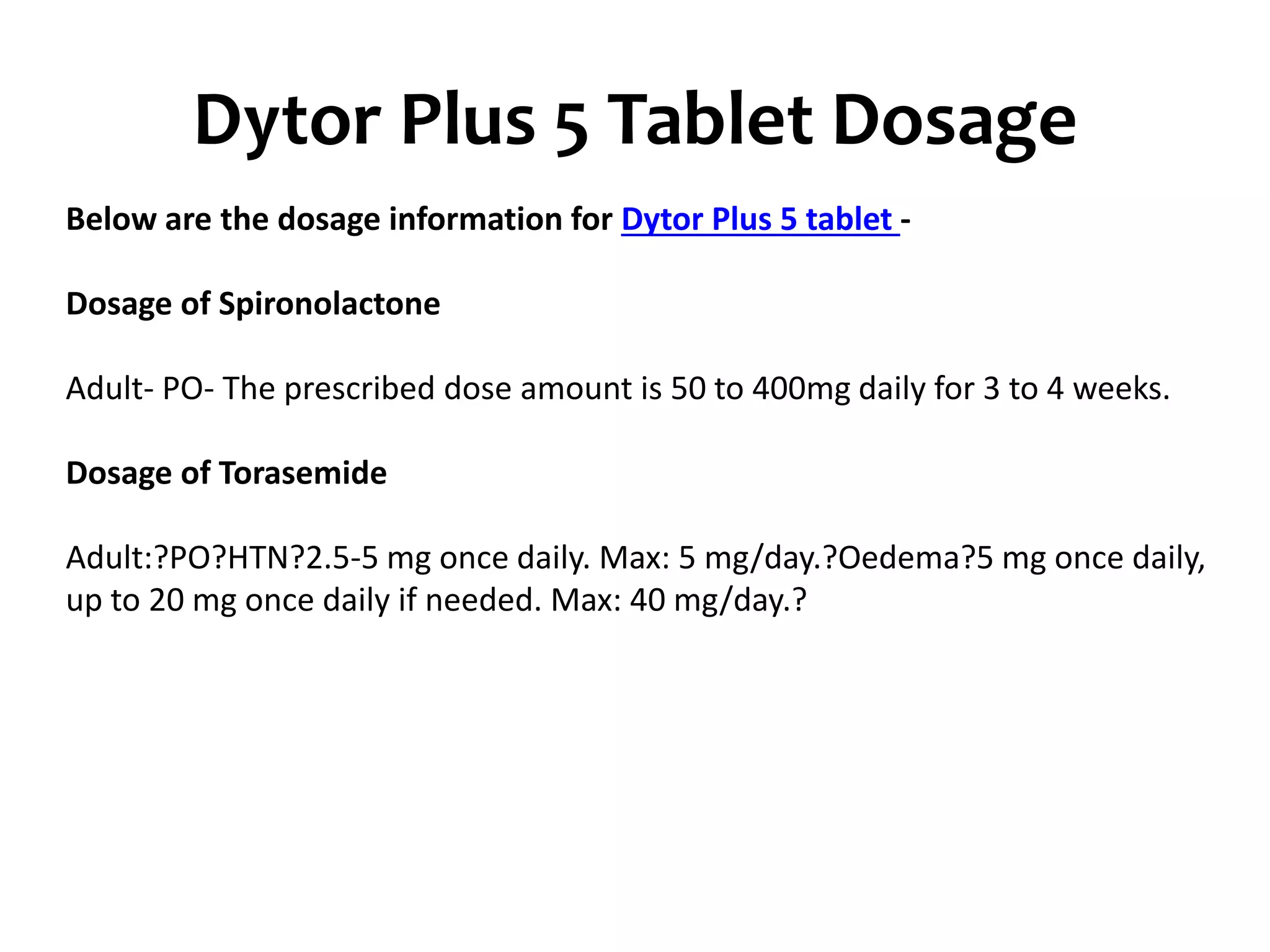 Dytor plus 5 tablet | PPTX