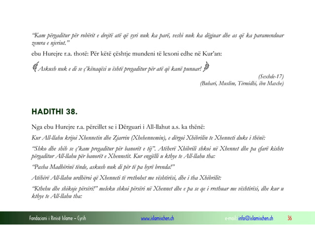 Dyzet hadithe kudsij | PPT