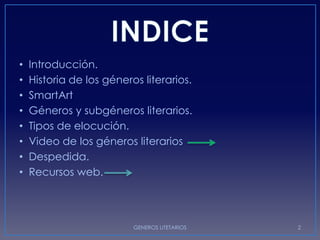 Géneros Literarios (Yudith Macías) | PPTX