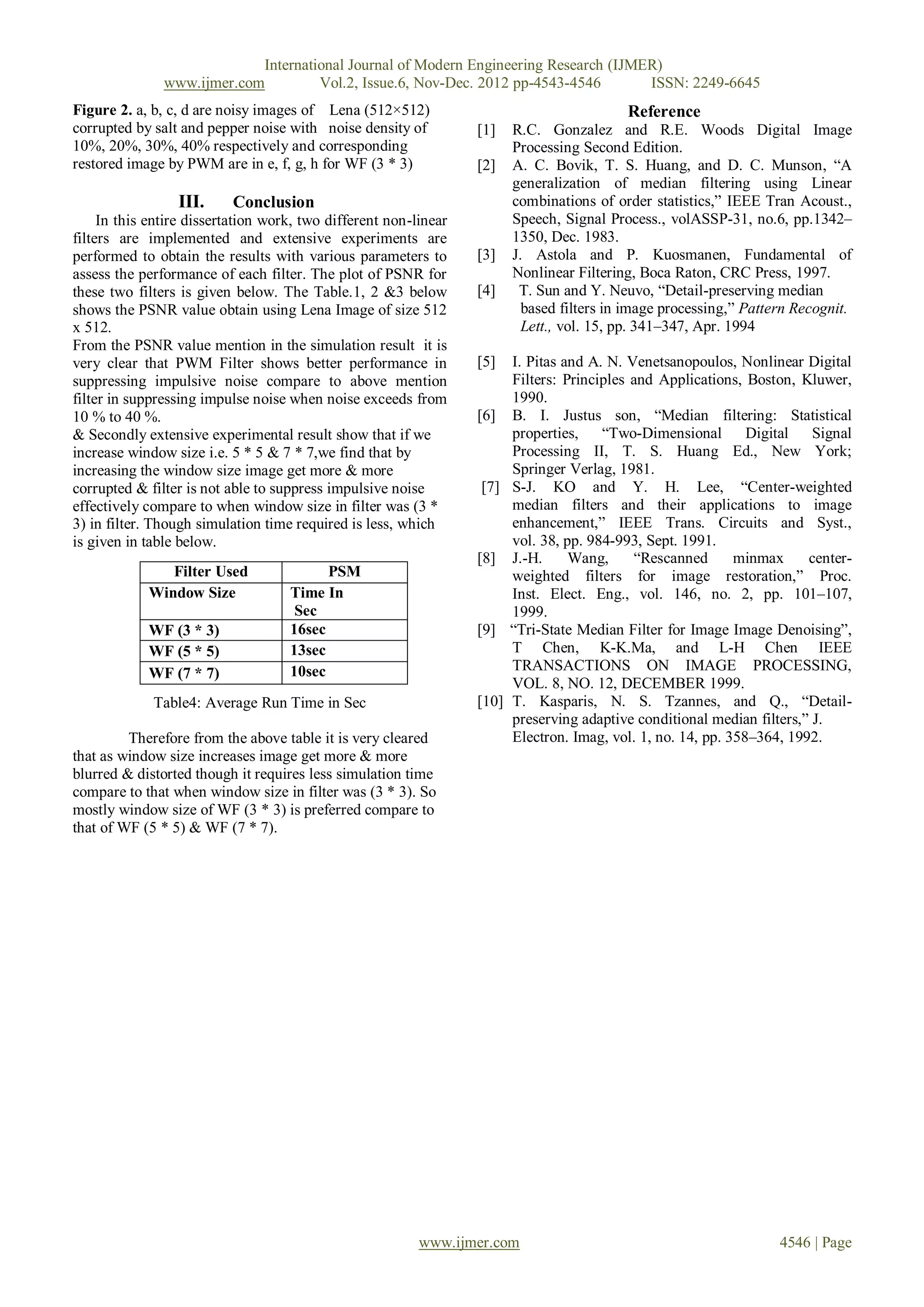Image Denoising Using Non Linear Filter | PDF