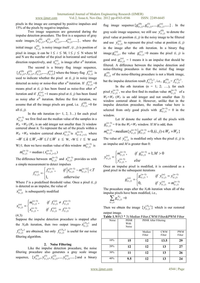 Image Denoising Using Non Linear Filter | PDF