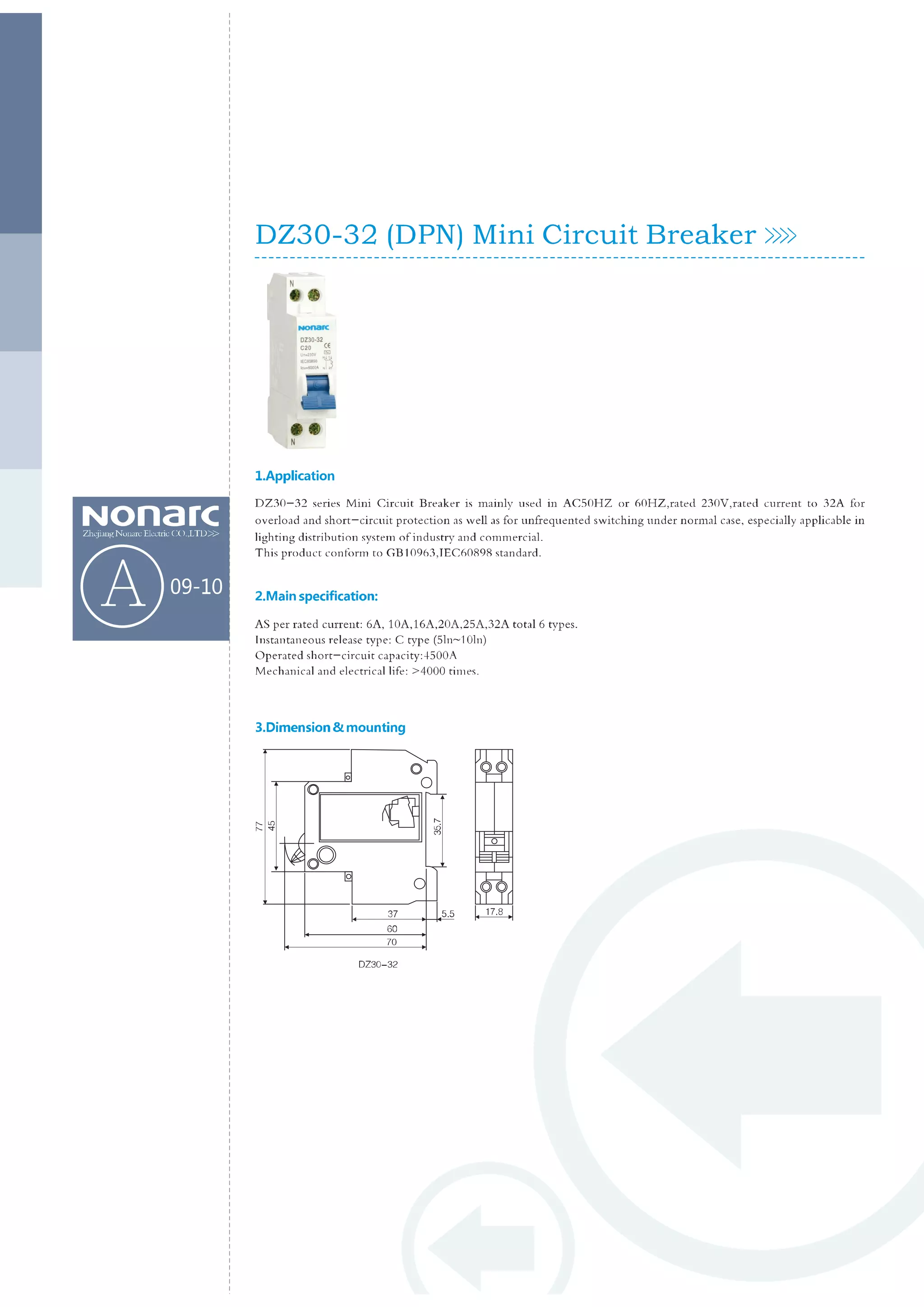 Dz30 32 DPN Mini Circuit Breaker | PDF | Power and Energy Industry ...
