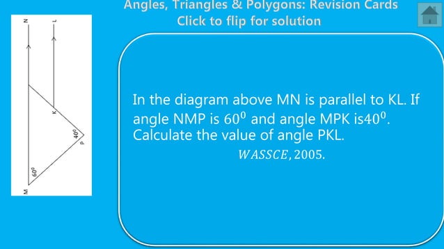 Angles, triangles and polygons revision card | PPT