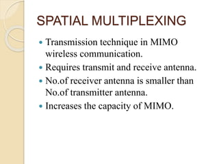 Improving the throughput of MIMO Ad hoc networks with Spatial Multiplexing and Scheduling | PPT