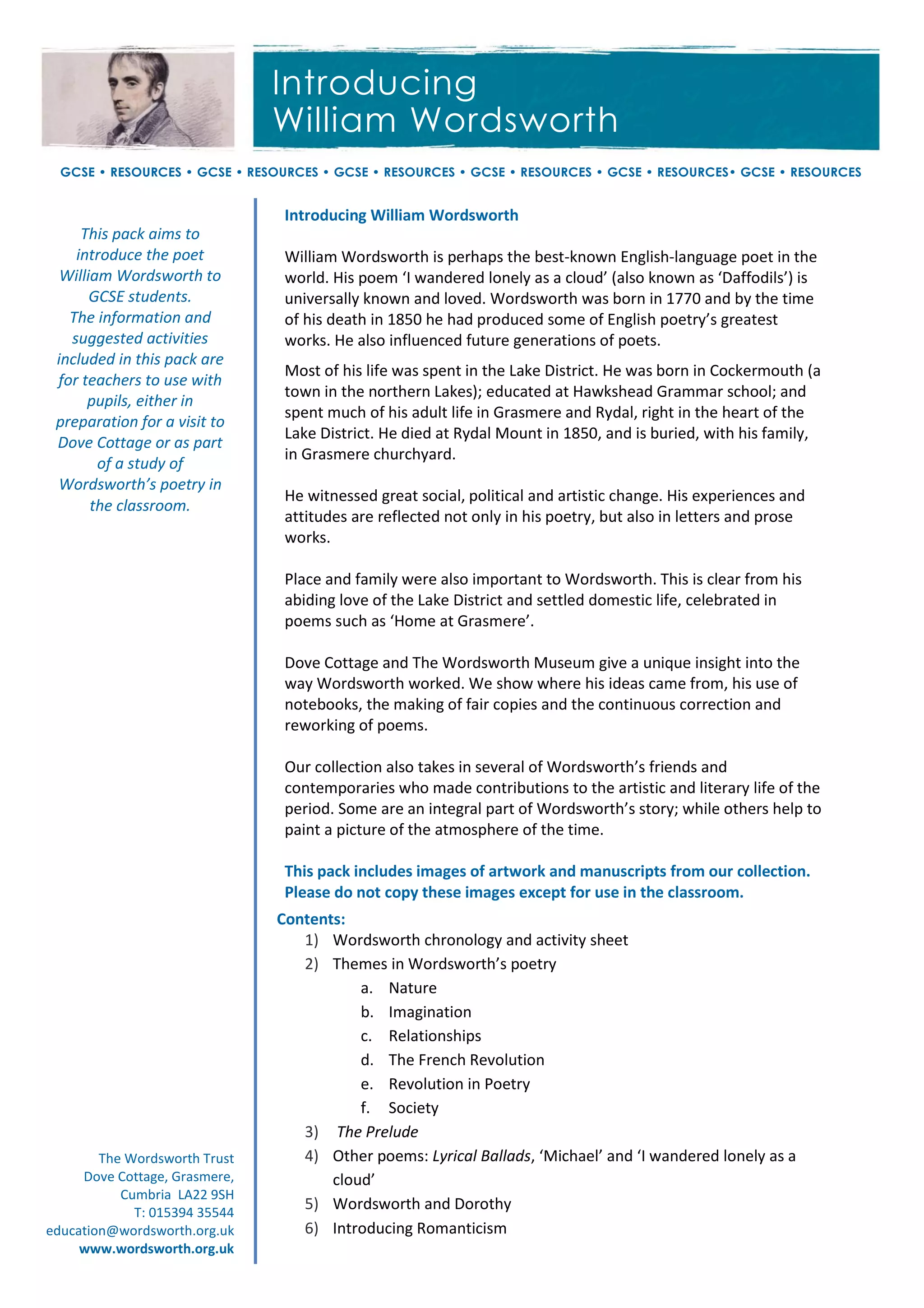 Introducing william wordsworth secondary pack(1) 1(0) | PDF