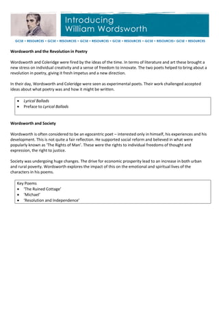Introducing william wordsworth secondary pack(1) 1(0) | PDF
