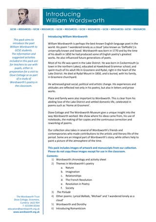Introducing william wordsworth secondary pack(1) 1(0) | PDF