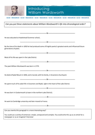 Introducing william wordsworth secondary pack(1) 1(0) | PDF