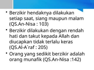 cara melakukan berdzikir yang baik dan benar | PPT