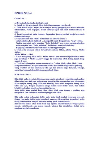 Dzikir nafas | DOC