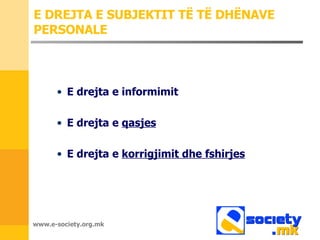 Mbrojtja e të dhënave personale | PPT