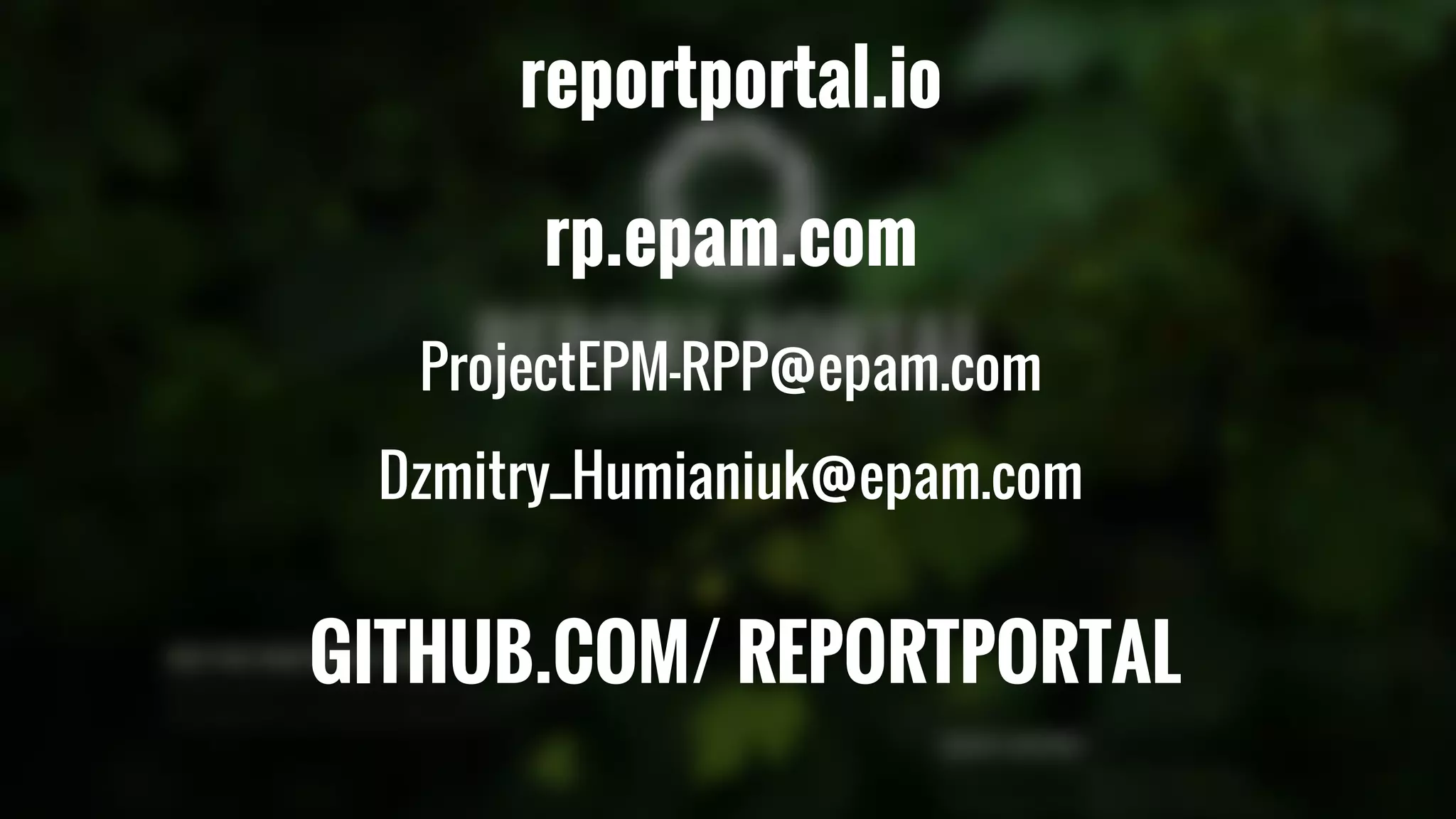 ReportPortal.io - Open Source experience. Showcase, benefits | PPTX