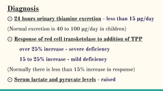 Thiamine-Biologic action, Requirements, Dietary sources, Deficiency ...