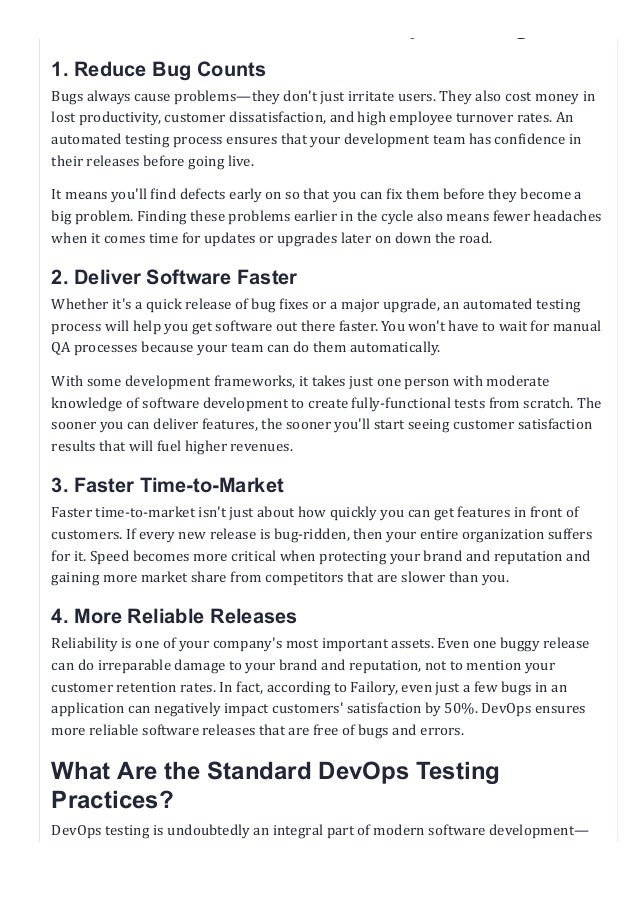 Testing in DevOps – The Basic and Critical Things You Need to Know | PDF