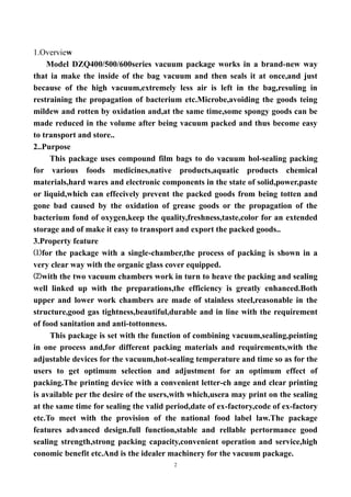 Vacuum Machine Manual for industrial use | PDF