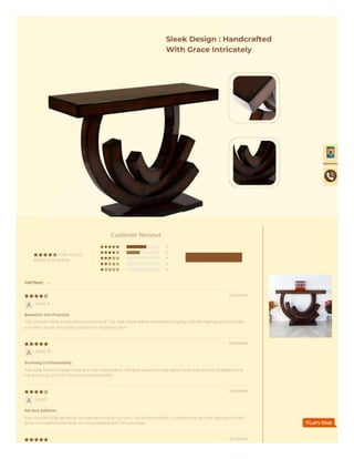 Modern Luxury Warc Solid Wood Console Table | PDF