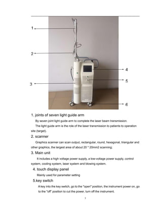 E 022 co2 fractional laser machine user manual | PDF