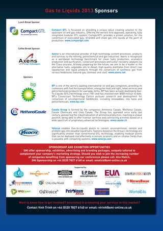 SMi's 16th annual Gas to Liquids conference & exhibition | PDF