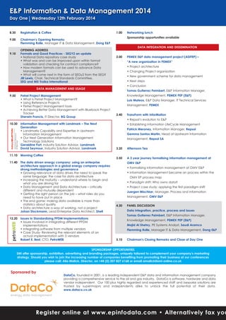 SMi Group's 16th annual E&P Information & Data Management conference ...