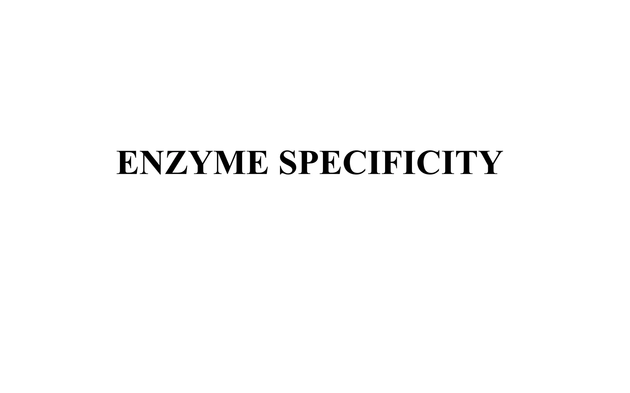 E 03 Mechanism of Enzyme action & Enzyme specificity | PPTX