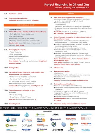 SMi Group's inaugural Project Financing in Oil & Gas conference | PDF