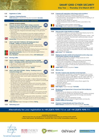 SMi Group's Smart Grid Cyber Security 2019 conference | PDF