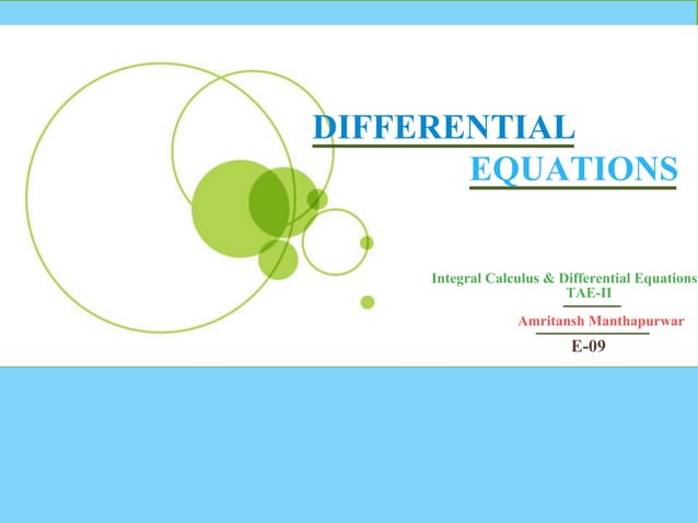 Differential Equations | PDF | Physics | Science