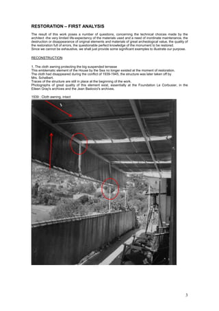 E 1027 - restoration - first analysis - rukschcio-barres | PDF