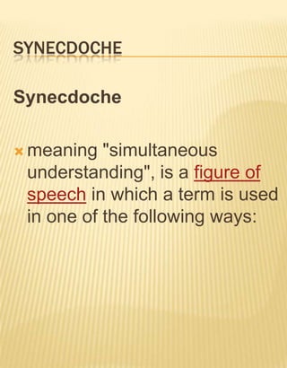 E 105 bonsai - synecdoche | PPTX | Poetry | Books and Literature