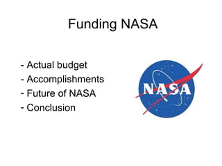 Funding NASA | PPT