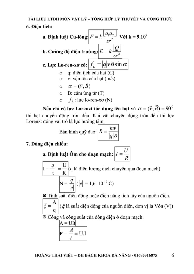 tong hop cong thuc va ly thuyet vat ly 12 on luyen thi dai hoc | PDF