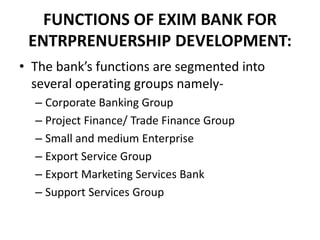 Exim bank opportunities | PPT