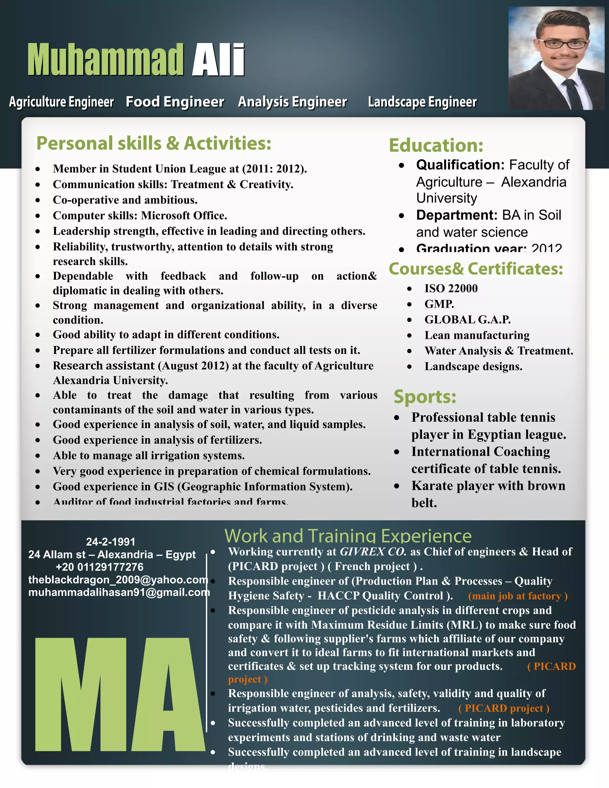 E.muhammad ali cv 2 | DOC | Professional School | Postgraduate Education