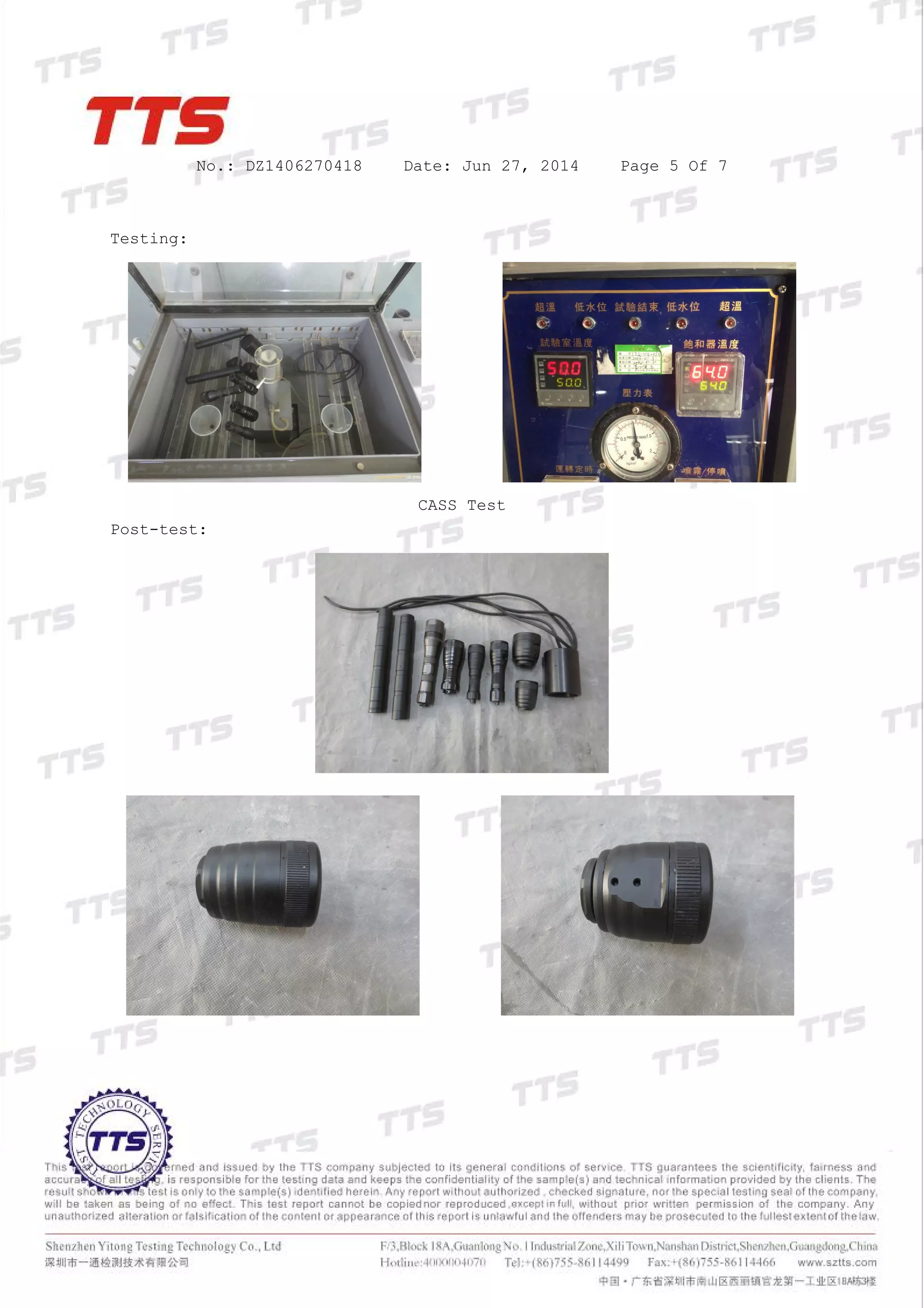 Brinyte’s diving flashlight CASS test report | PDF | Chemistry | Science
