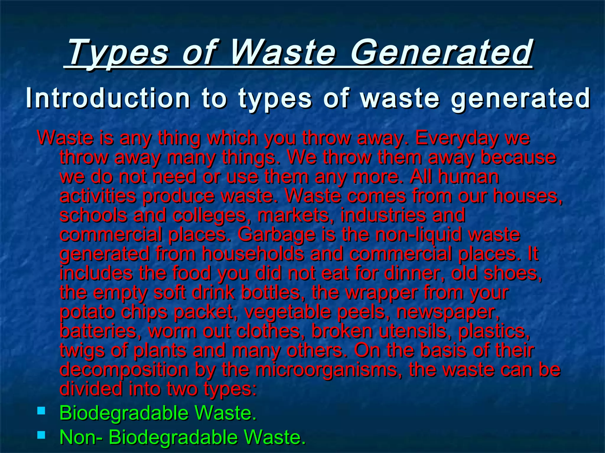 Waste Generation & Management | PPT