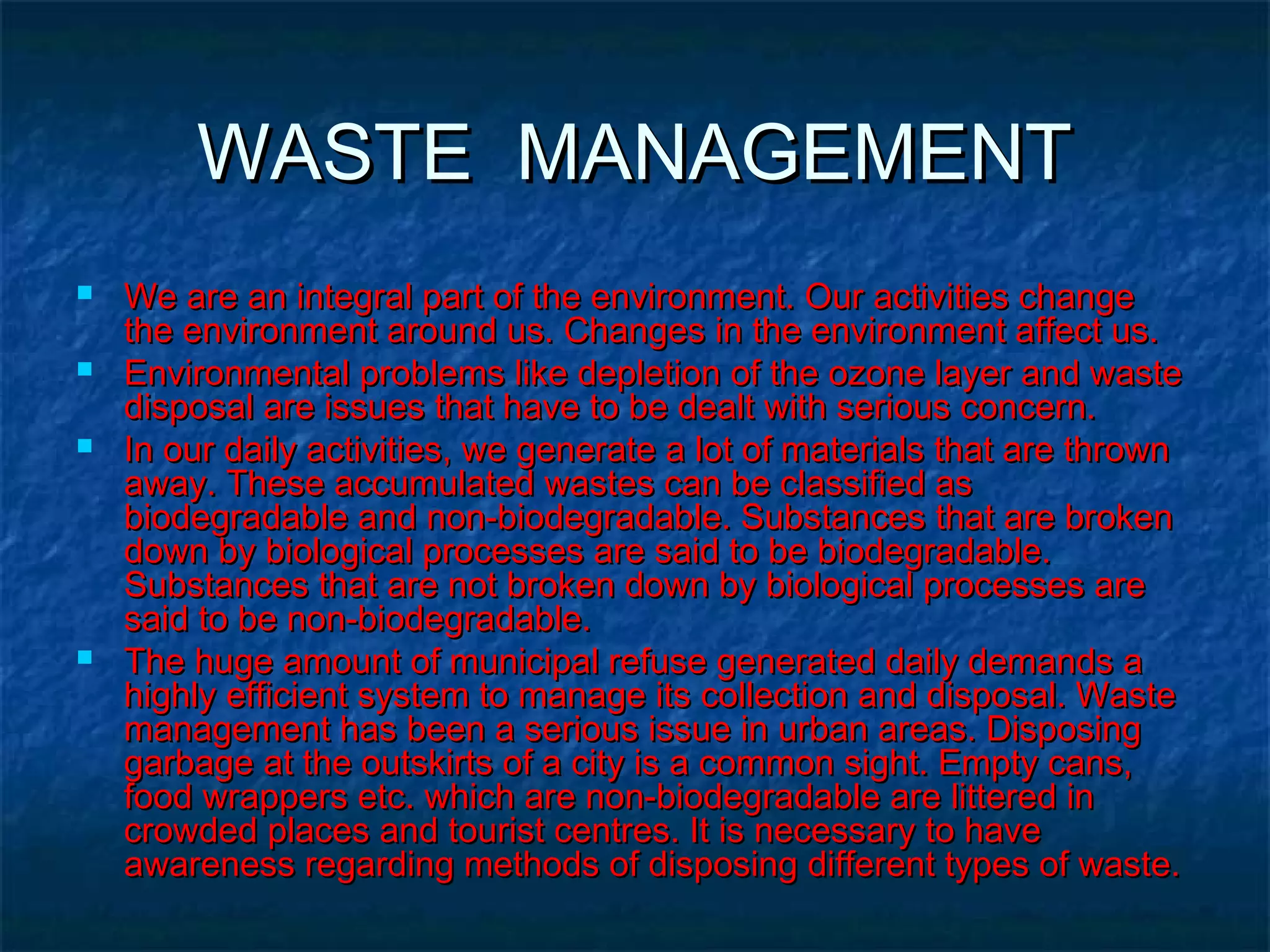 Waste Generation & Management | PPT