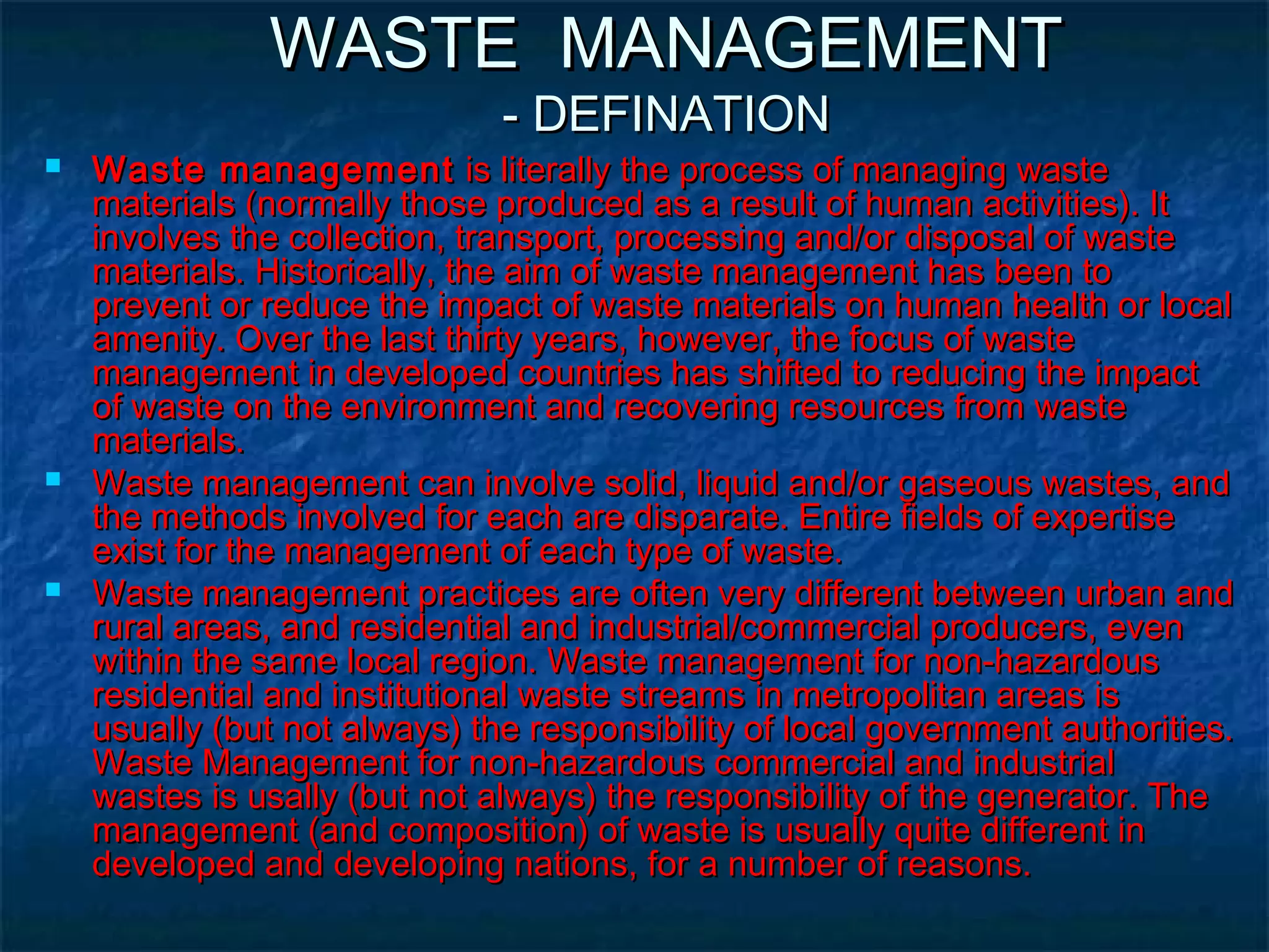 Waste Generation & Management | PPT