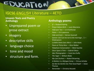 IGCSE English Literature & Language Orientation | PPTX | Secondary ...