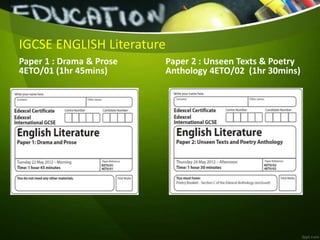 IGCSE English Literature & Language Orientation | PPTX