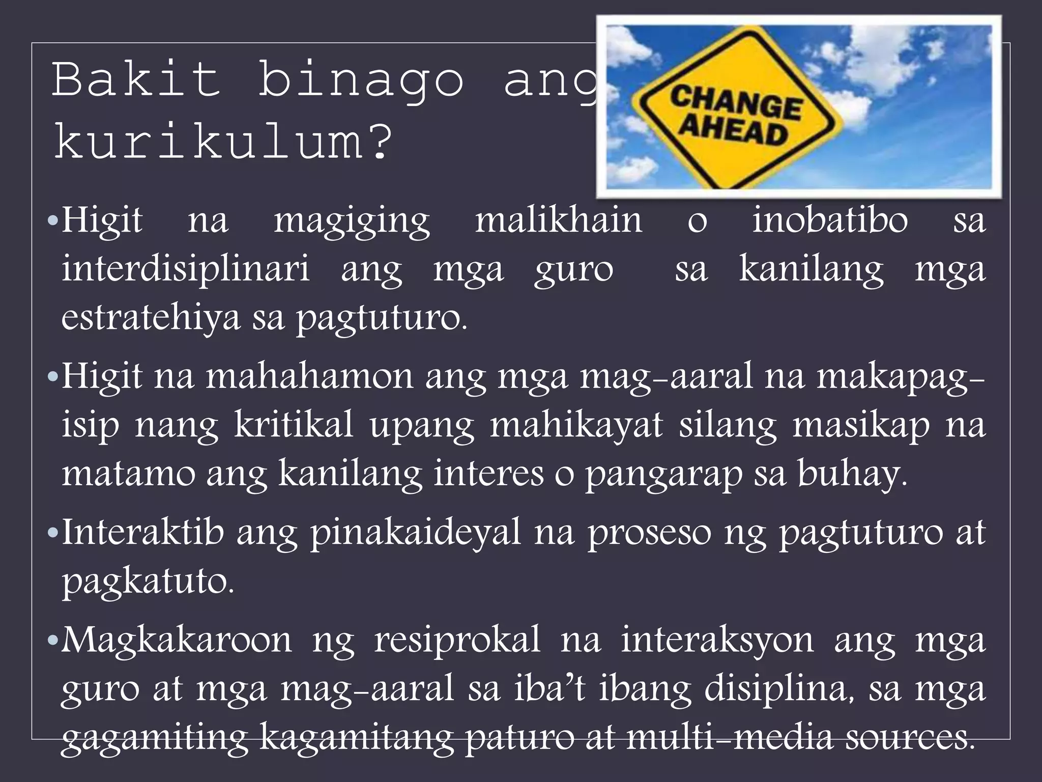 Tunguhin, Nilalaman, Batayang Balangkas ng Filipino Curriculum K-12 | PPTX