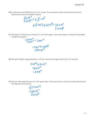 E.1 lesson 14 word problems with scientific notation | PDF